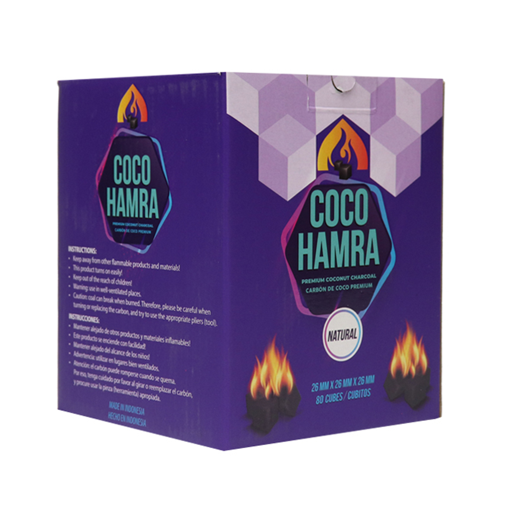 Coco Hamra Coconut Charcoal Cubes 26mm 80 Count – Hookah Habibi